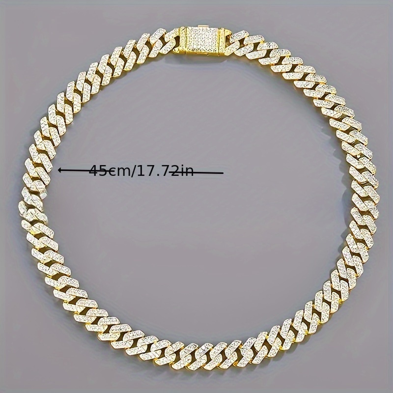 Men's Trendy Fashion Hip hop Niche Jewelry Full Faux Diamond - Temu ...