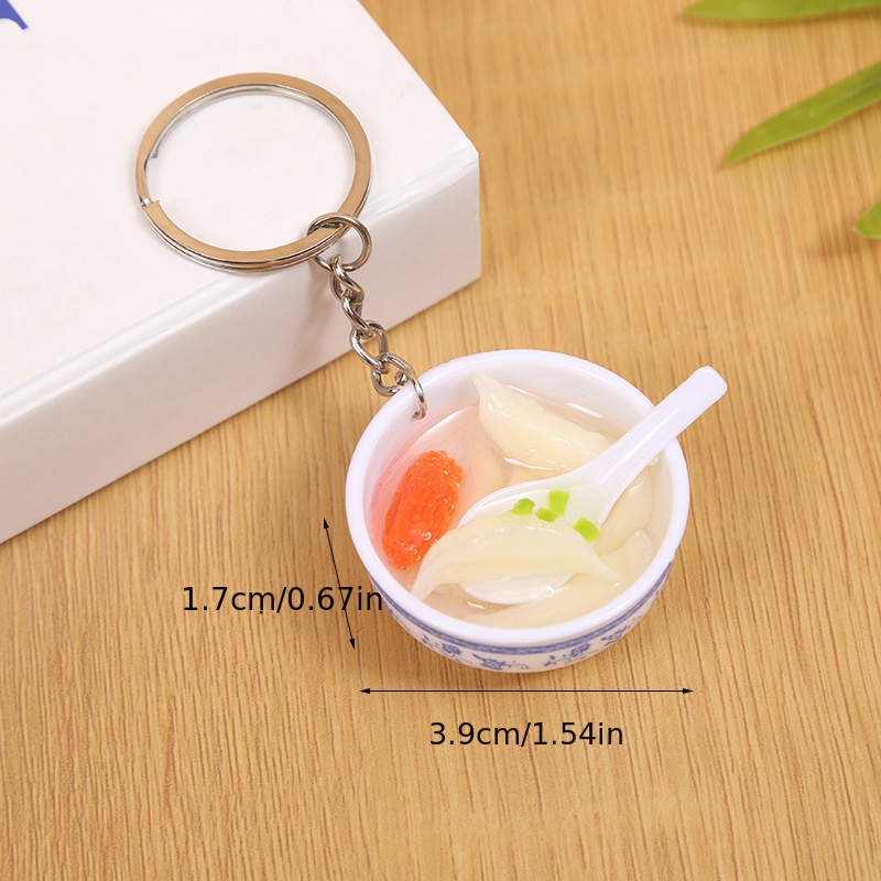 1pc Food Charm Keychain Novelty Pvc Keyring Bag Accessory Phone Pendant ...