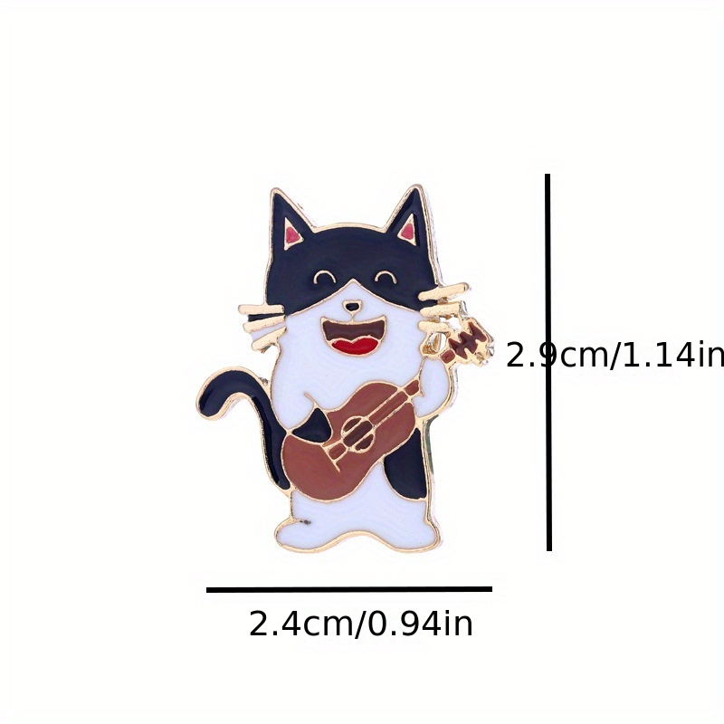 Cute Creative Cat Kitten Metal Badge Black White Cat Playing - Temu ...