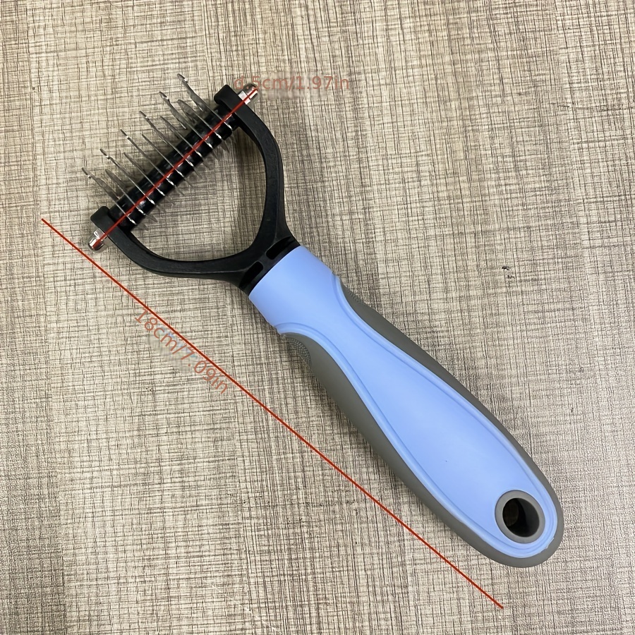 Pet Grooming Tool Double Sided Slicker Pet Hair Rake - Temu United Kingdom