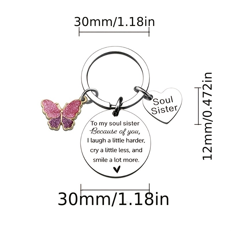 Best Friend Soul Sister Keychain Friendship Gifts Key Chain - Temu ...