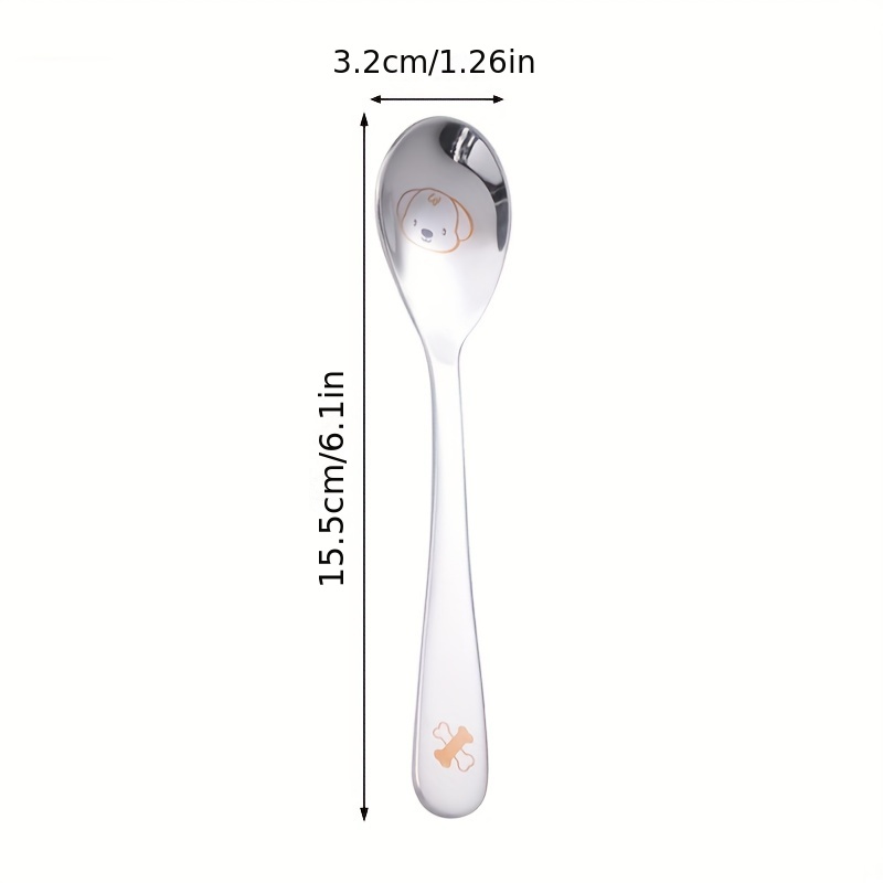 Stainless Steel Cartoon Meal Spoon Complementary Food Spoon - Temu