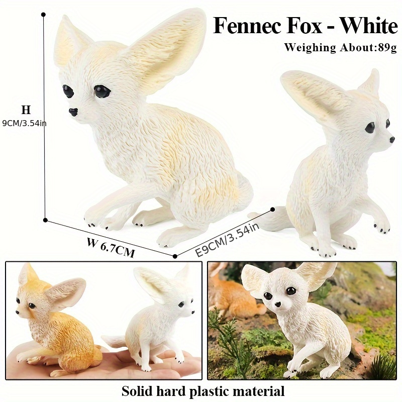 Simulation Animal Model Mini Cartoon Cute Ears Fox Model - Temu Australia