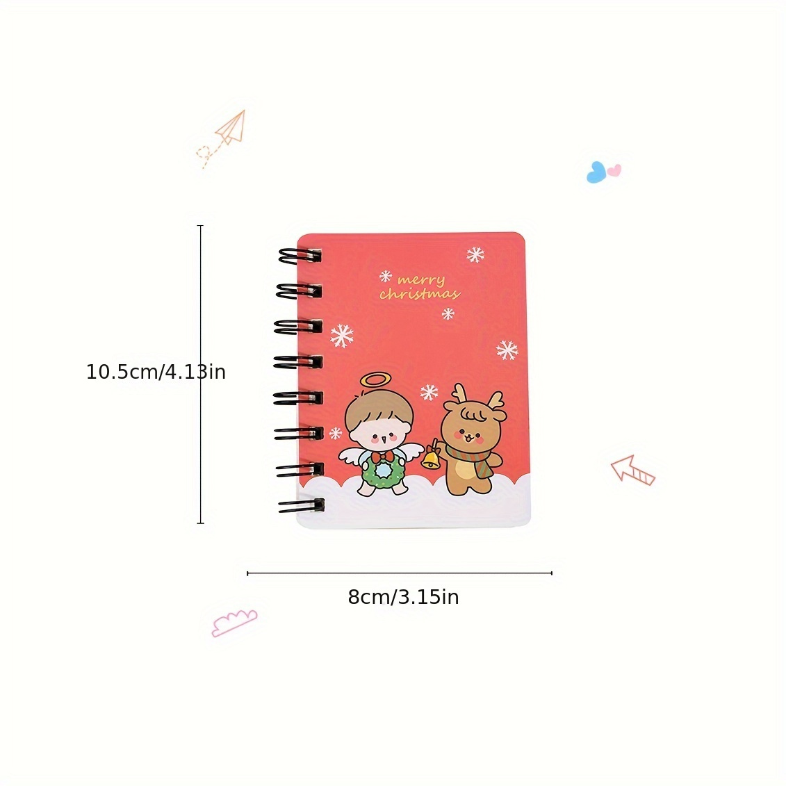 Cute Christmas Notepad Binder Notebook Rings Spiral A6 Diary - Temu