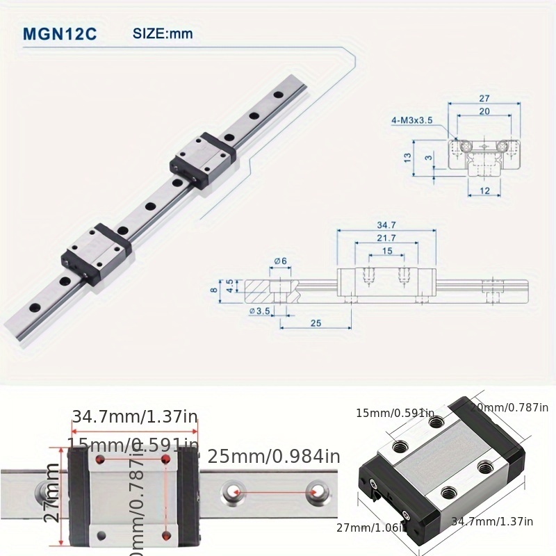 Srs Linear Guide Slider Mgn12c Linear Slide Diy Sliding - Temu Australia
