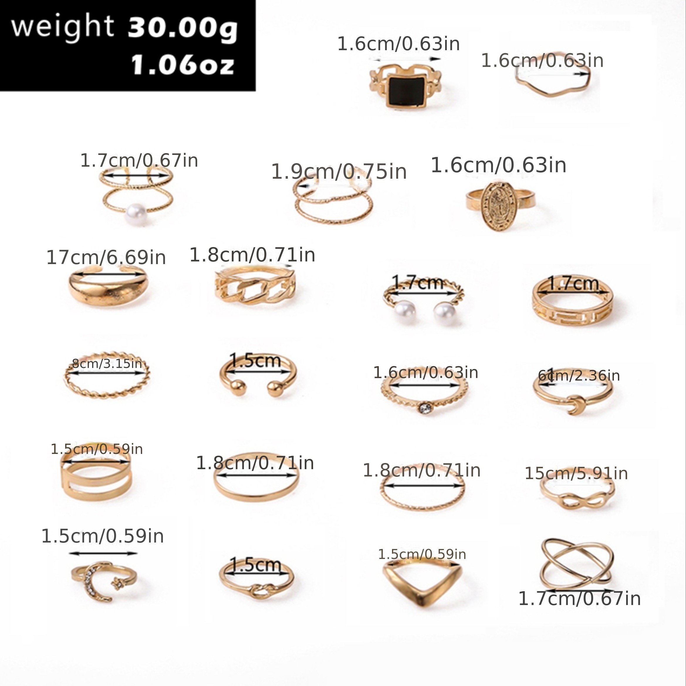 boho style stacking rings trendy infinity/ signet/ moon/ - Temu Australia
