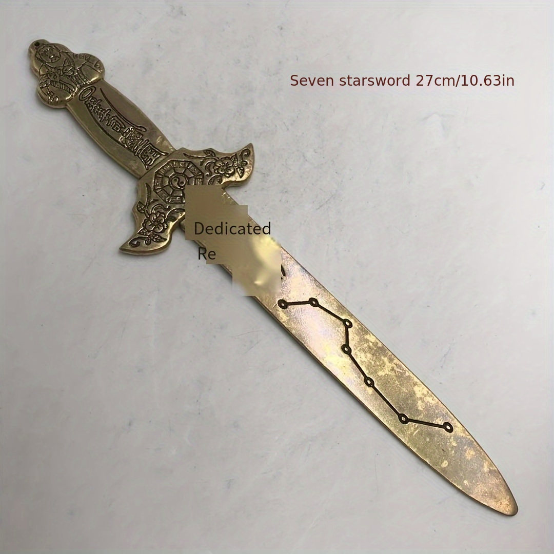1pc Brass Seven-star Sword Replica - Antique Style Pendant Craft, Decorative Display Accessory ...