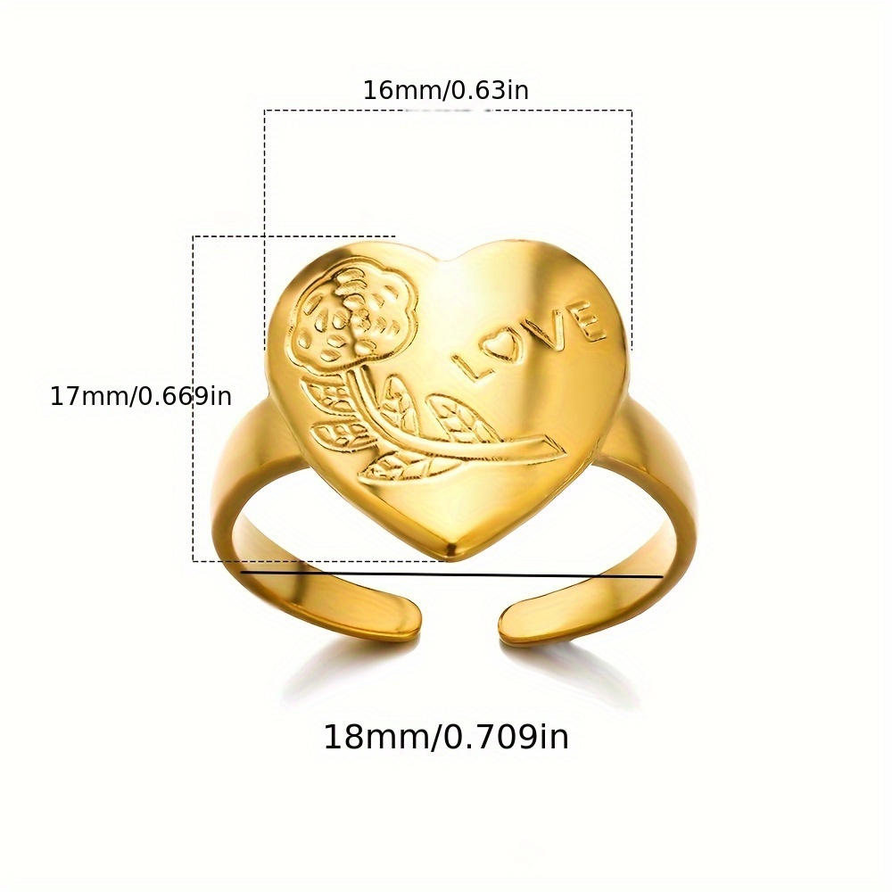 Personality Creative 18k Gold Plated Stainless Steel Love - Temu United ...