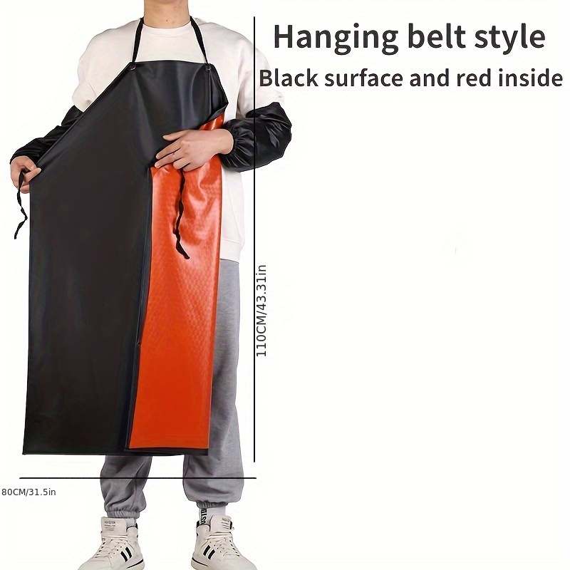 Kitchen Apron Extended Black Waterproof Apron Unisex - Temu United Kingdom