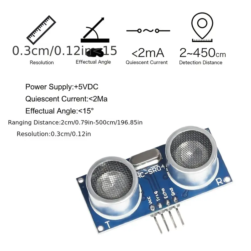 Ultrasonic Sensor Hc sr04 Hcsr04 Ultrasonic Detector Range - Temu Ultrasonic Sensor Hc sr04 Hcsr04 Ultrasonic Detector Range - Temu