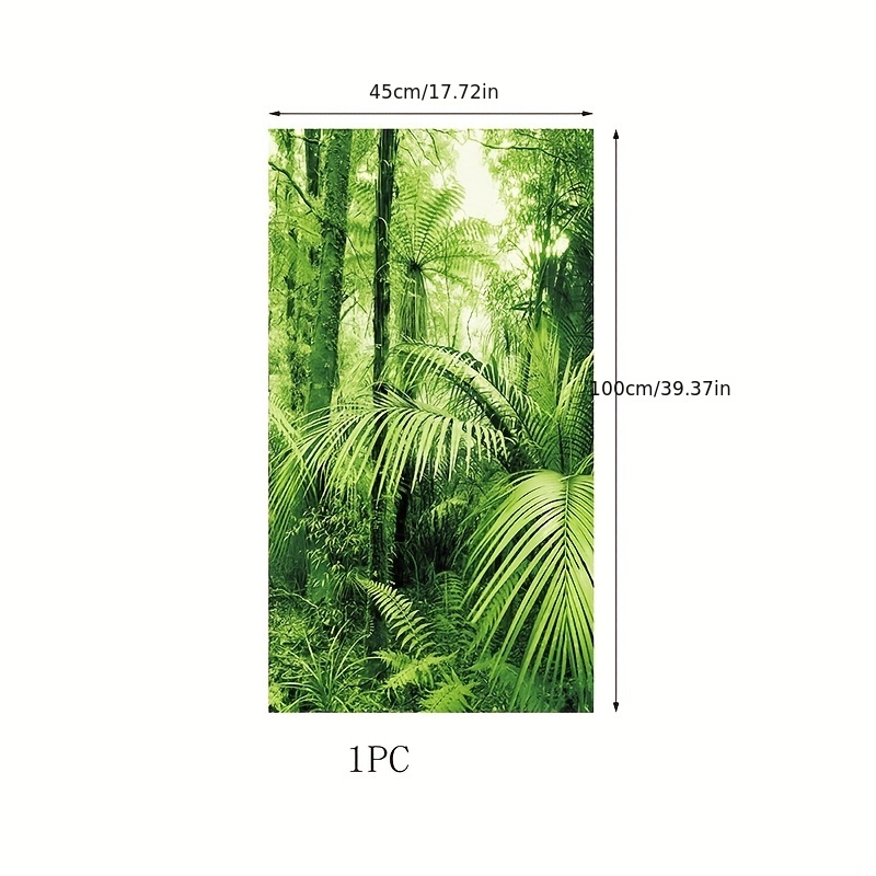 Privacy Window Film Green Forest Pattern Electrostatic Glass - Temu