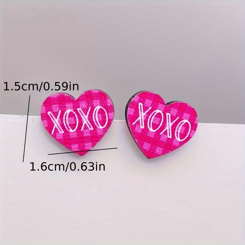 new pattern heart shaped wooden stud - Temu Ireland