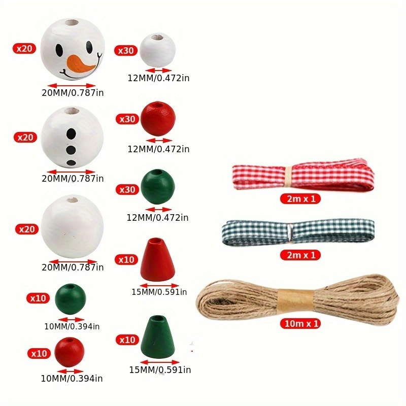 Snowman Christmas Wooden Beads Jewelry Making Diy Creative - Temu Australia