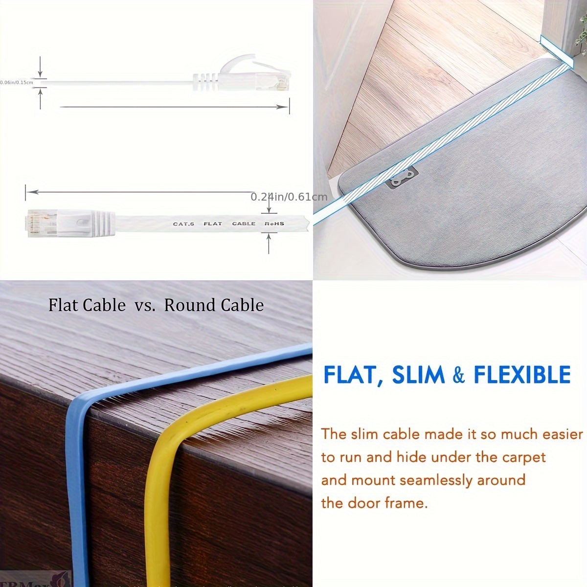 Cat6 Long Ethernet Cables Flat Lan Cable Rj45 High Speed - Temu United ...