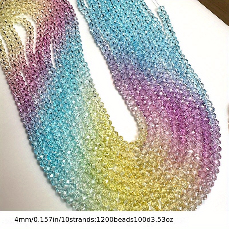 Rainbow Color Gradient Imitation Crystal Beads Faceted Round - Temu Denmark