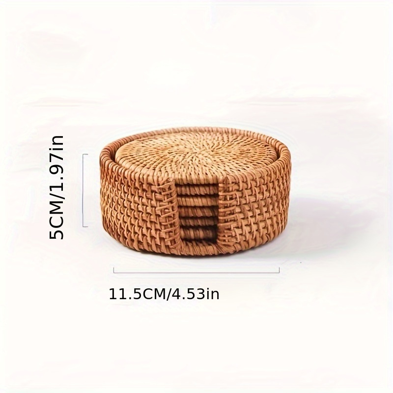 Wooden Coasters Rattan Tea Coaster Pot Mat Cup Holder Rattan - Temu ...