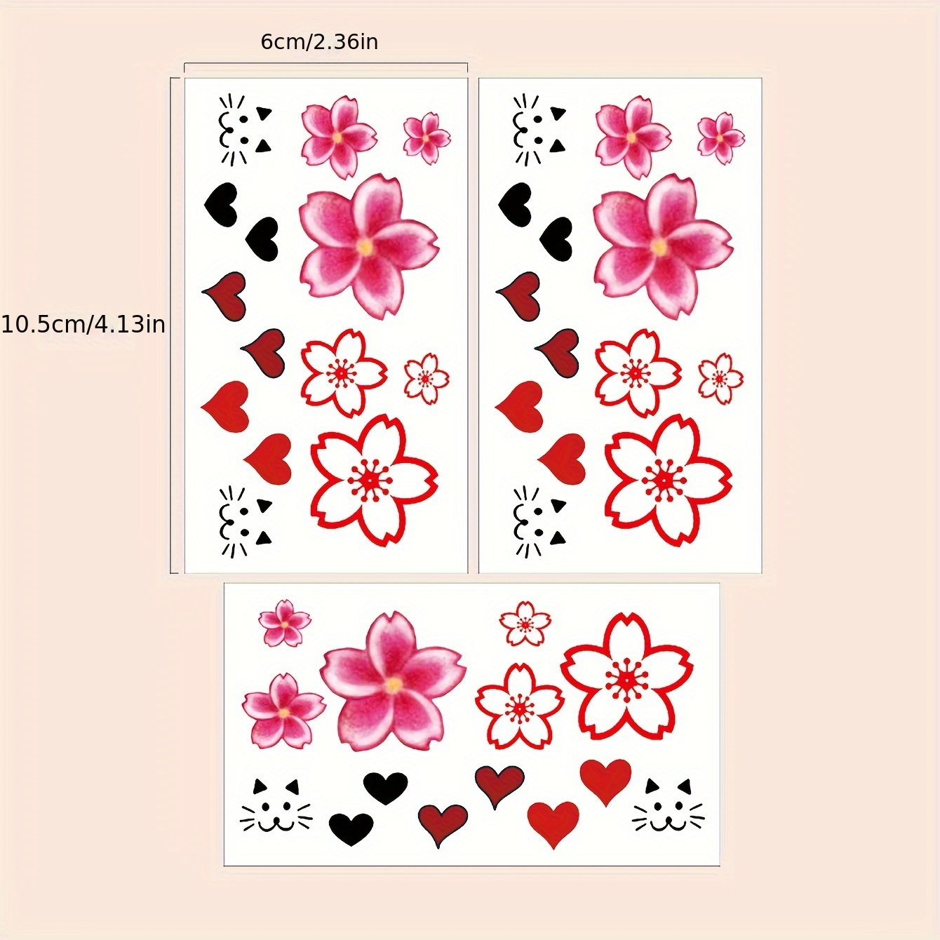 Cute Long lasting Flame Heart Finger Tattoo Sticker - Temu