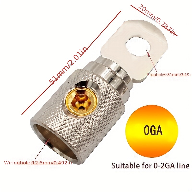 Battery Cable Splice 2-Pack Gold 0 AWG Butt Connectors - Heavy Duty ...