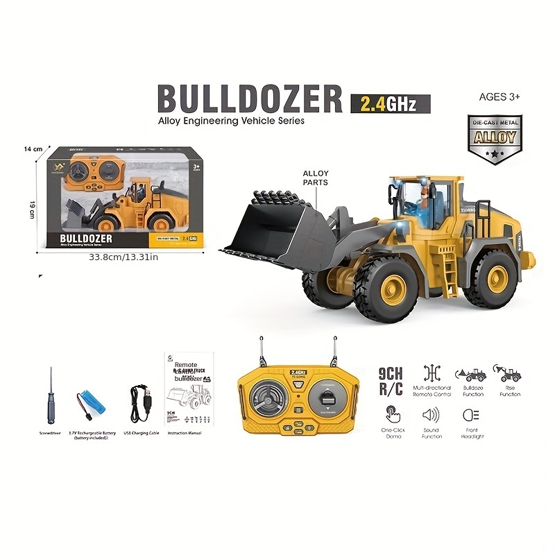 Remote Control Alloy Loader Toy Excavator Dump Engineering - Temu