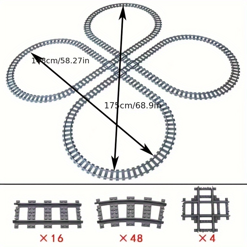 68pcs Tracks Building Blocks Train Tracks Urban Railways Diy Buildings ...