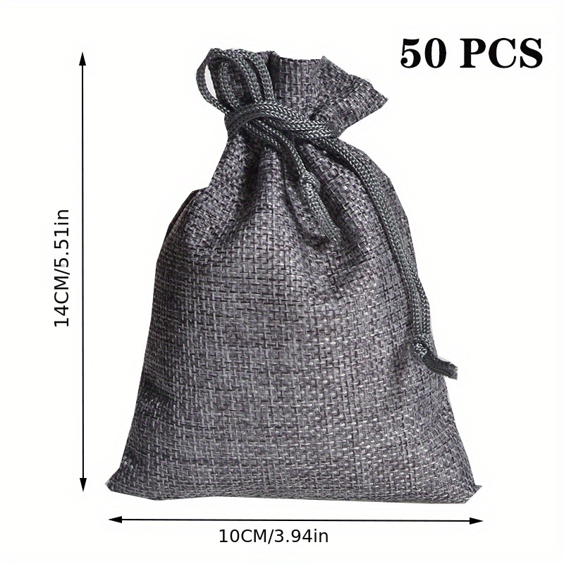 50pcs Small Burlap Bags With Drawstring Pocket Jewelry Bag Gift Storage ...
