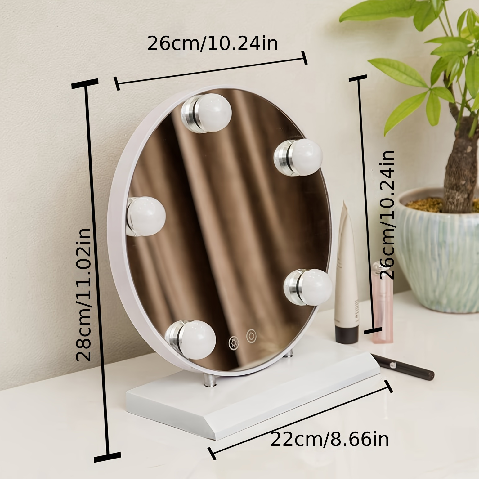 style Led Makeup Mirror Round Makeup Mirror Light - Temu United Kingdom