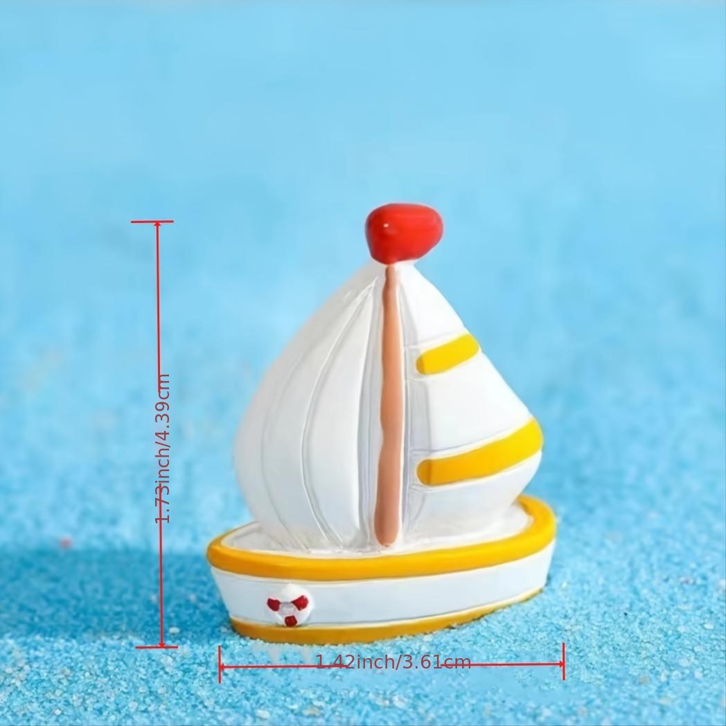 3pcs Ocean Beach Theme Mini Figurine Artificial Boat Paddle Bench ...