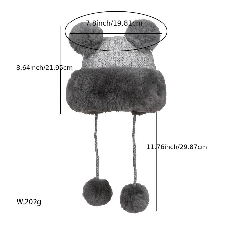 Ladies Winter Plush Hat Fashion Cute Black Bear Ears Fur - Temu Norway