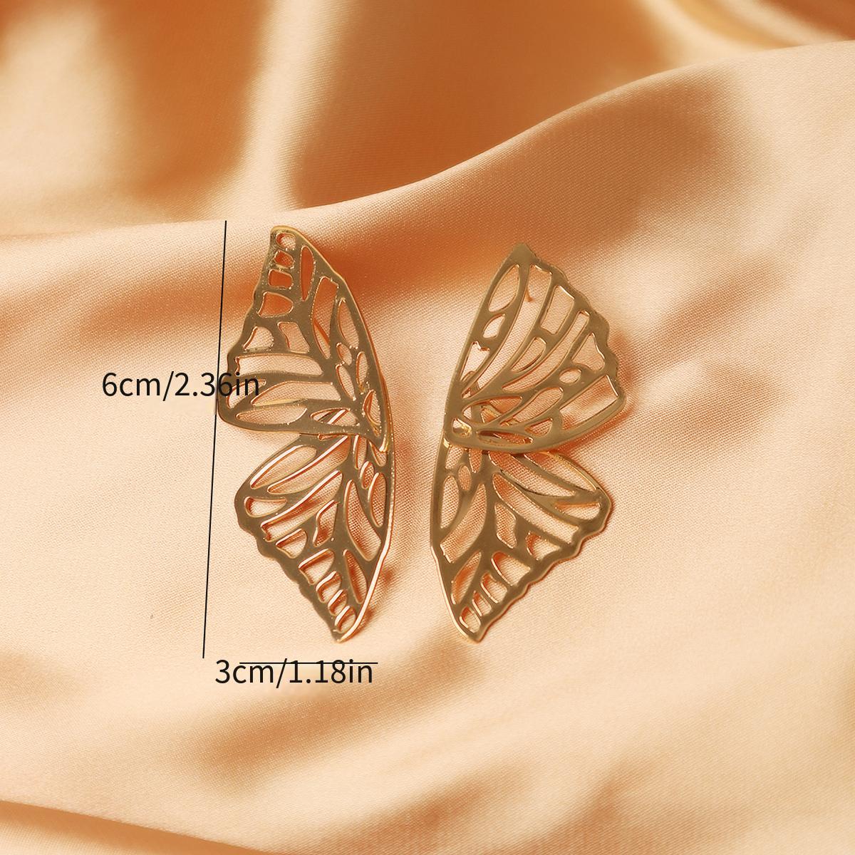 Hollow Butterfly Design Stud Earrings - Temu