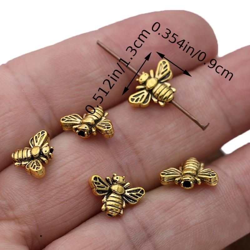 Diy Handmade Craft Golden Color Bee Loose Spacer Beads For Jewelry ...
