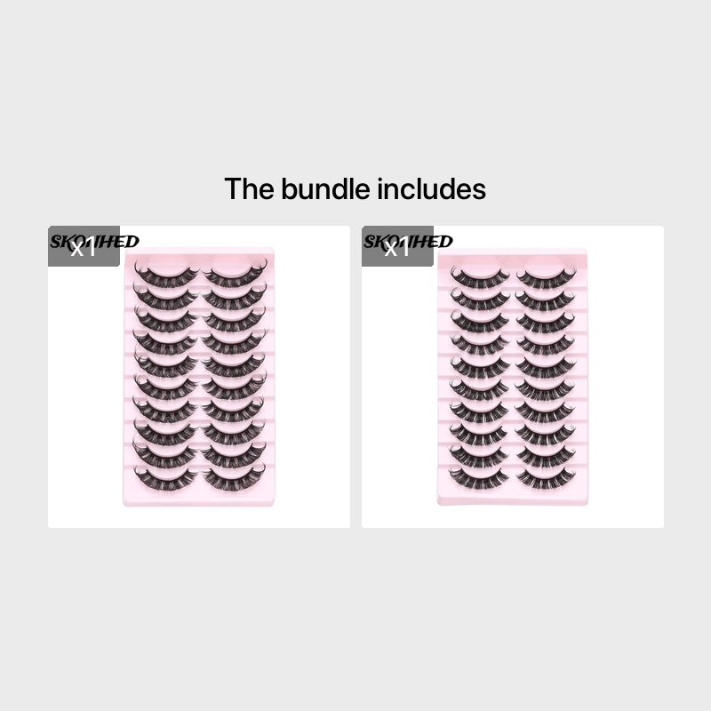 Skonhed 10 Pairs 3d Mink Dd Curl Russian False Eyelashes 10 23mm ...