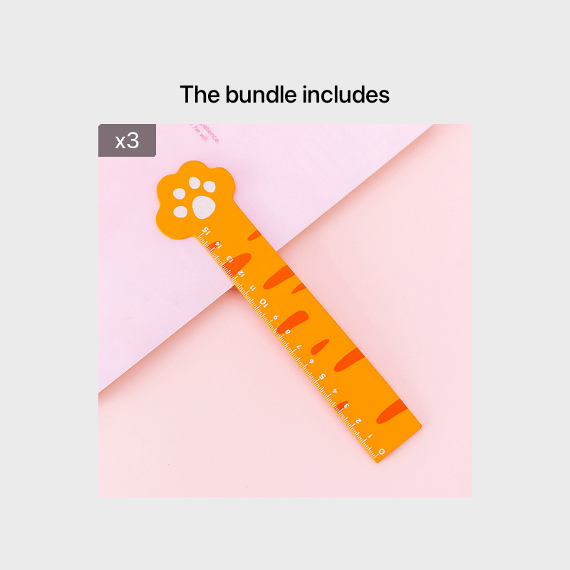 Diy 1pc Cute Cartoon Kawaii Cat Paw Ruler For Student Drawing Tools ...