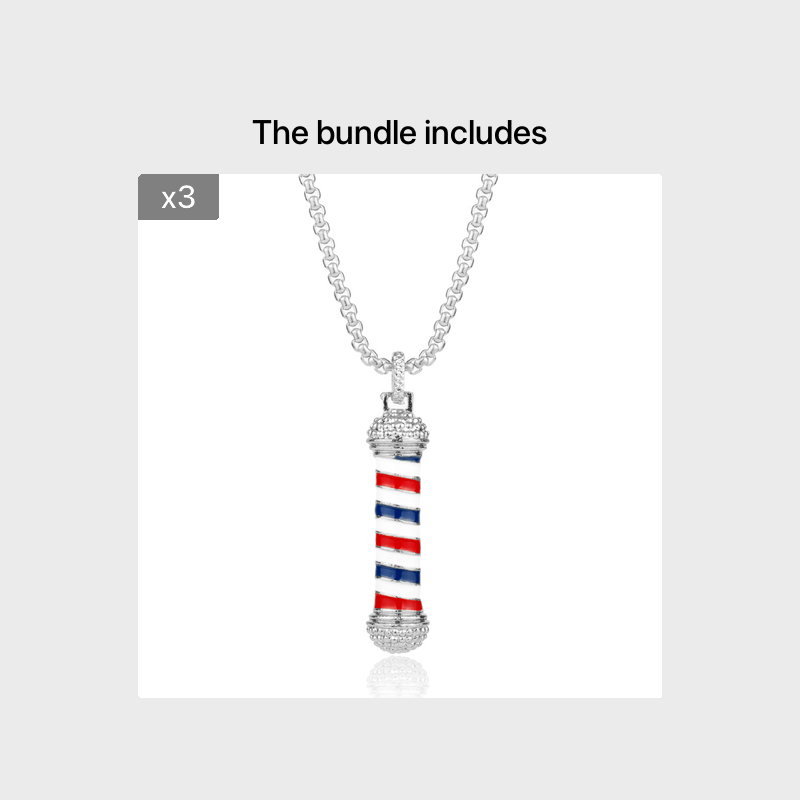 Funky Trinket 3d Barber Shop Pole Pendant Necklace For Men | Shop Now ...