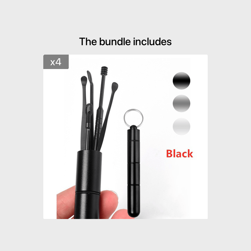 Ear Pick Set Toothpick Ear Wax Remover Ear Spoon Curette Care Cleaning ...