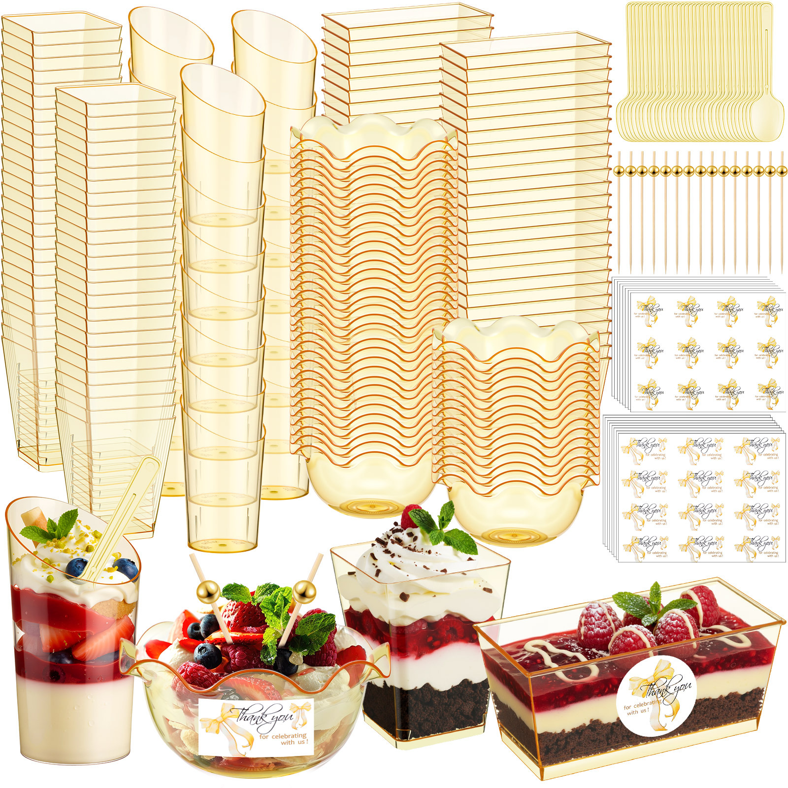 small plastic dessert cups sold on Temu United States