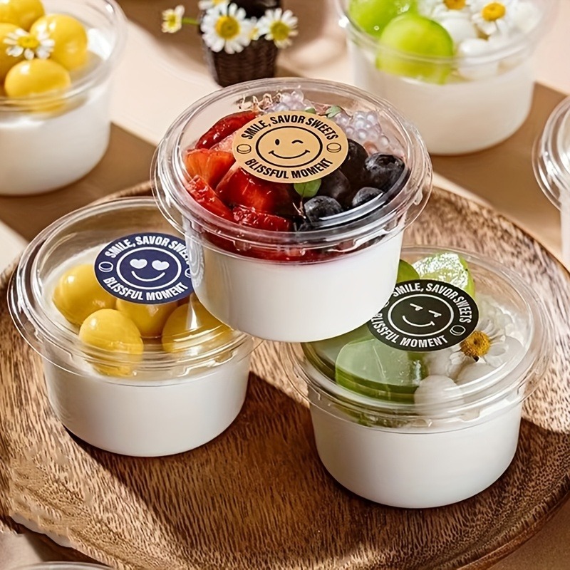 pudding cups with lids sold on Temu United States