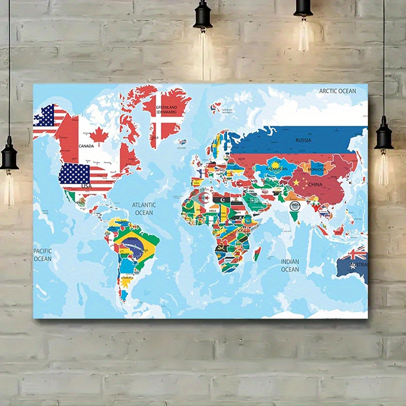 Welt Karte Poster Moderne High Resolution World Map GIS Geography