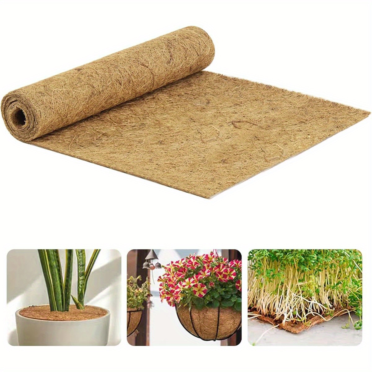 Basket Liners 2 Count 16X80 Inch Natural Coconut Coir Liner Sheets Coco ...