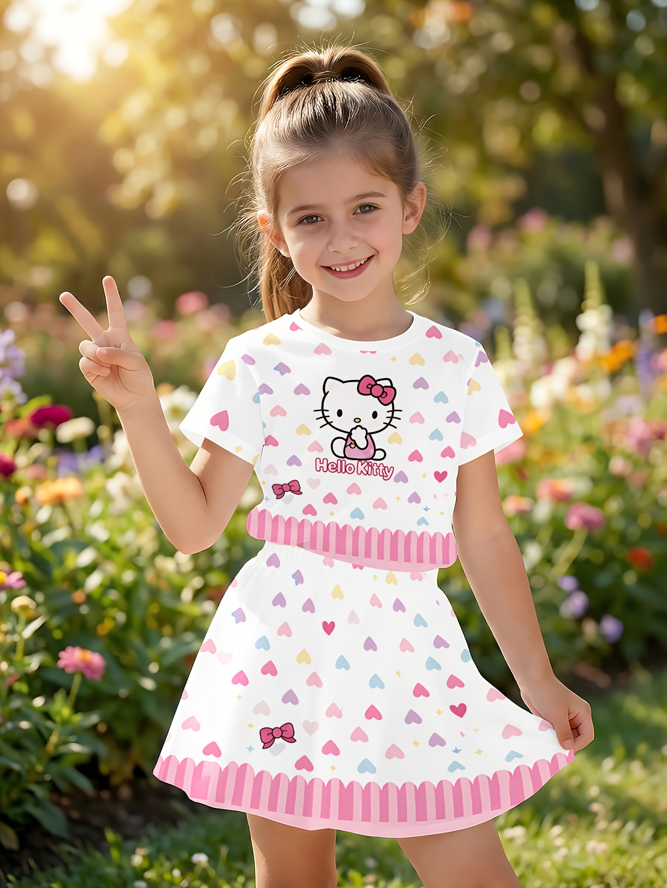 girls skirt sets sold on Temu United States