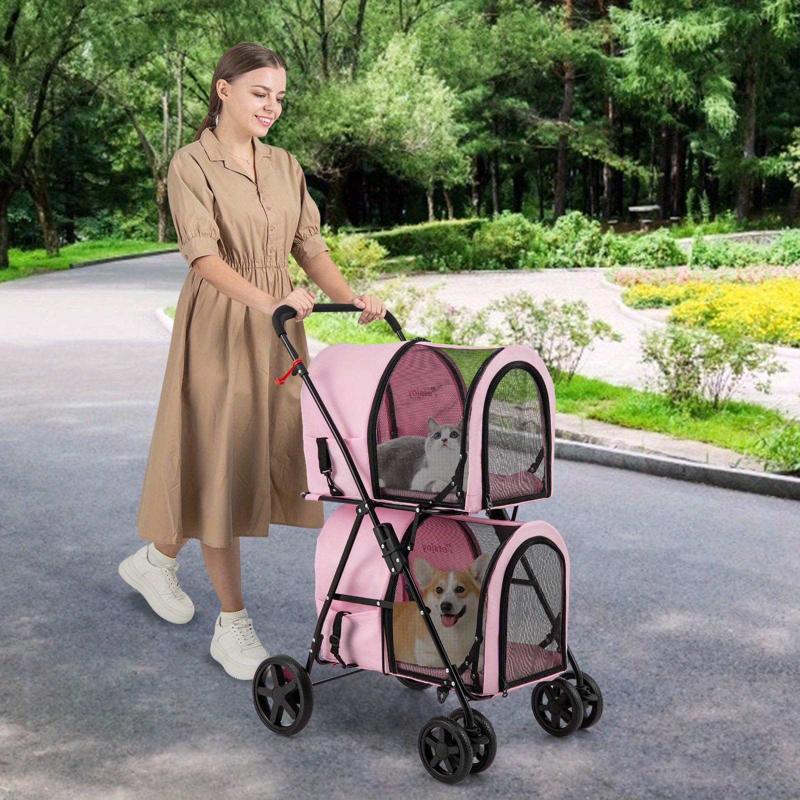 double pet stroller sold on Temu United States