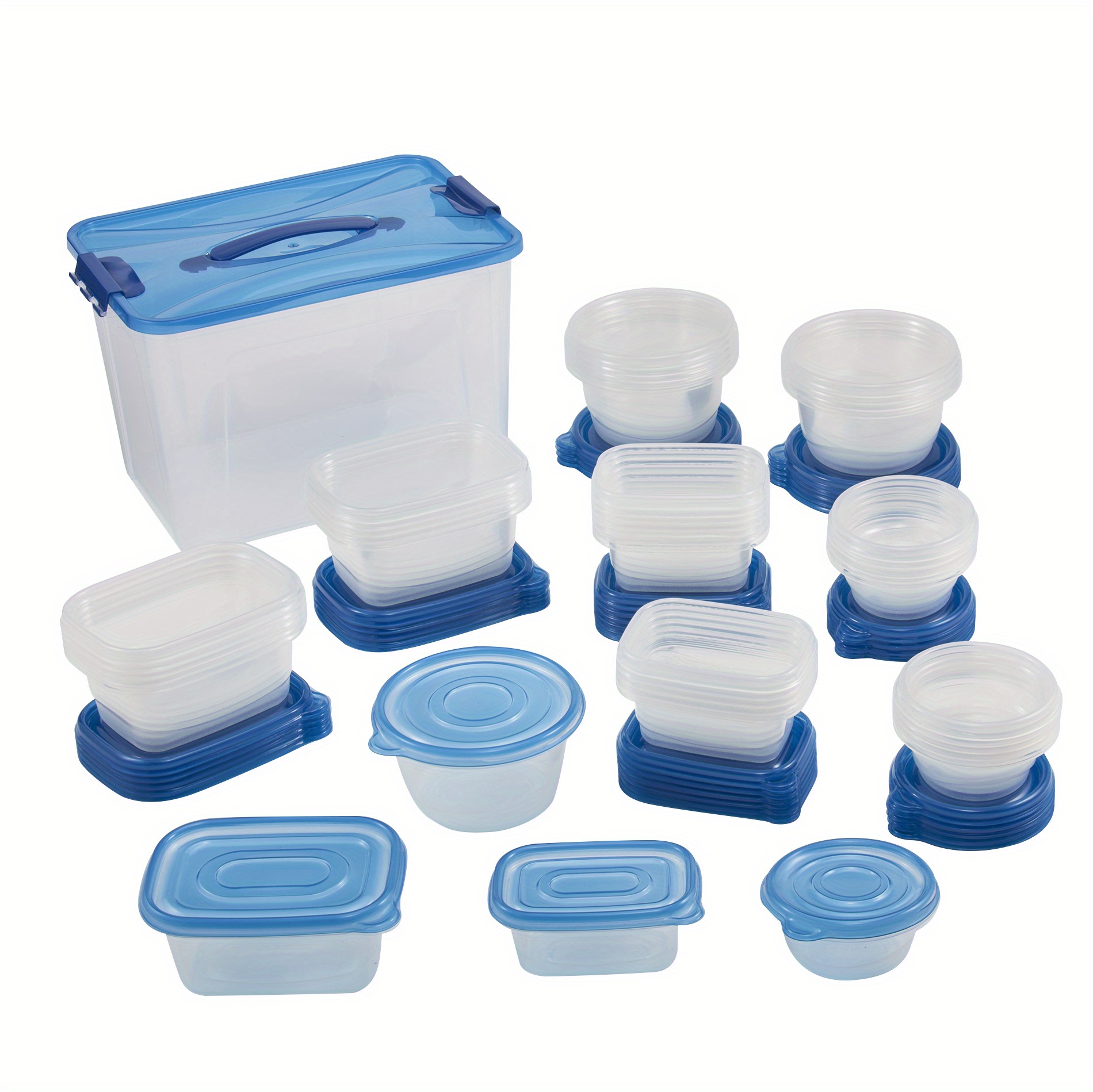 plastic food storage containers set lids microwave - Temu