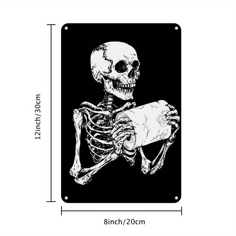 Room Decor Vintage Skeleton Toilet Paper Roll Metal Sign - Temu