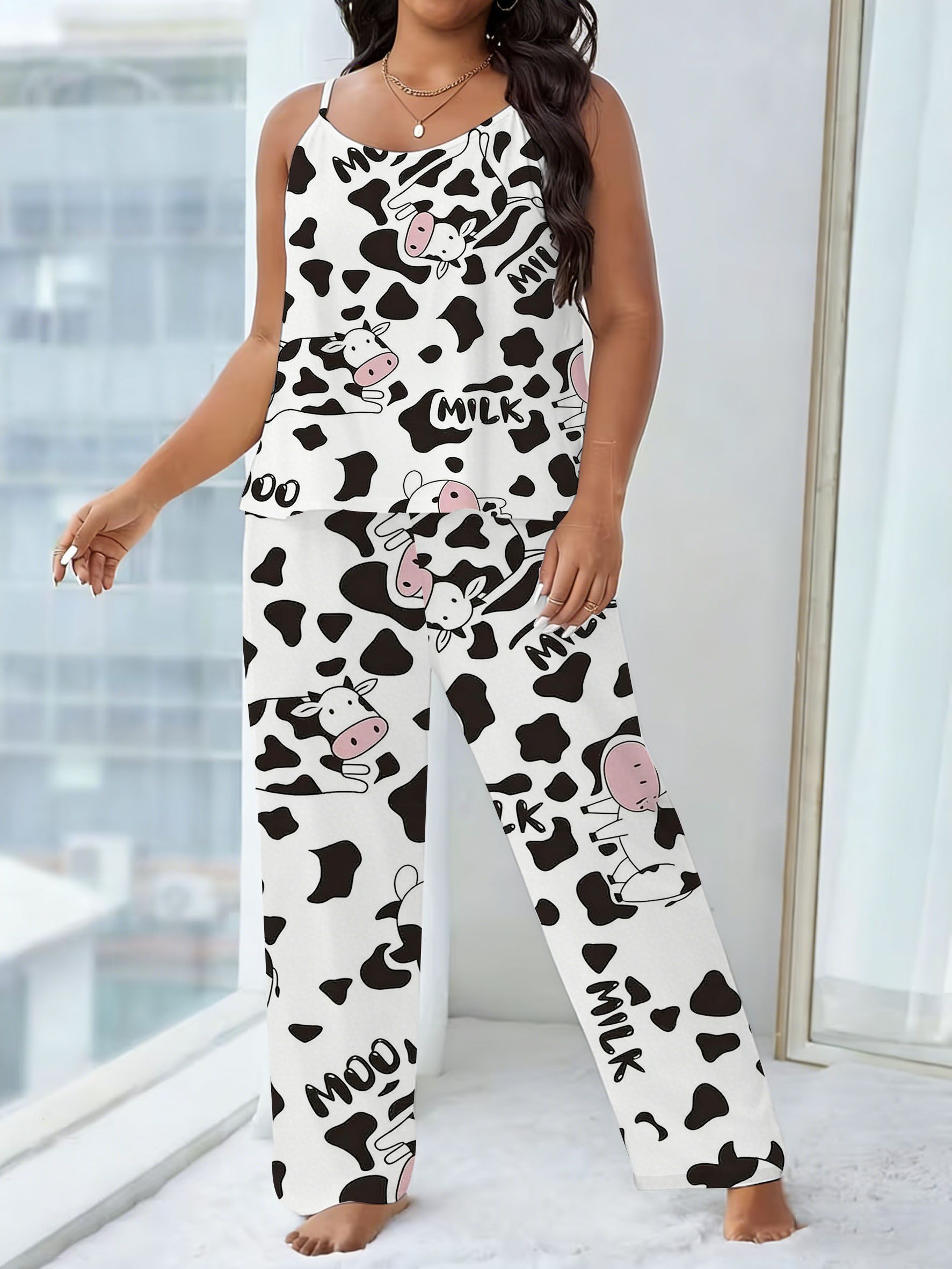 cow pajamas sold on Temu United States