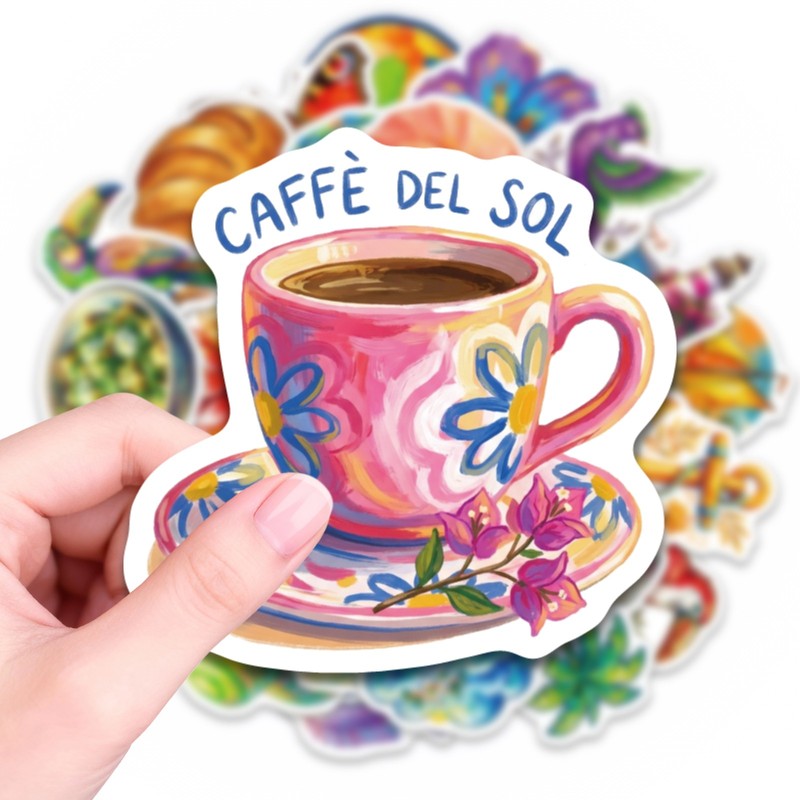 coffee cup stickers sold on Temu United States