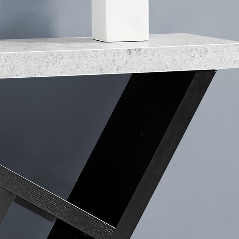 Modern Grey Black Laminate Console Table Sleek Narrow Design - Temu