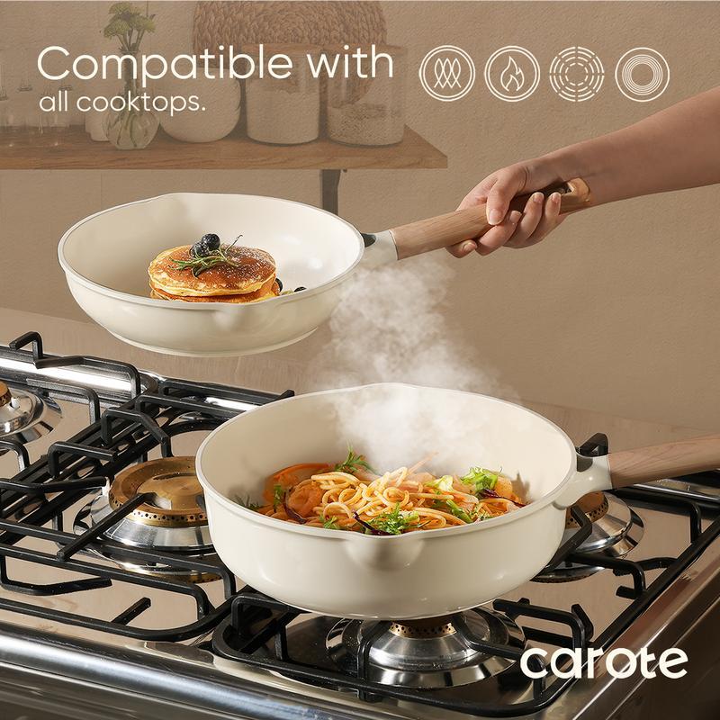 Nonstick Ceramic Cookware Set Healthy Induction Compatible - Temu