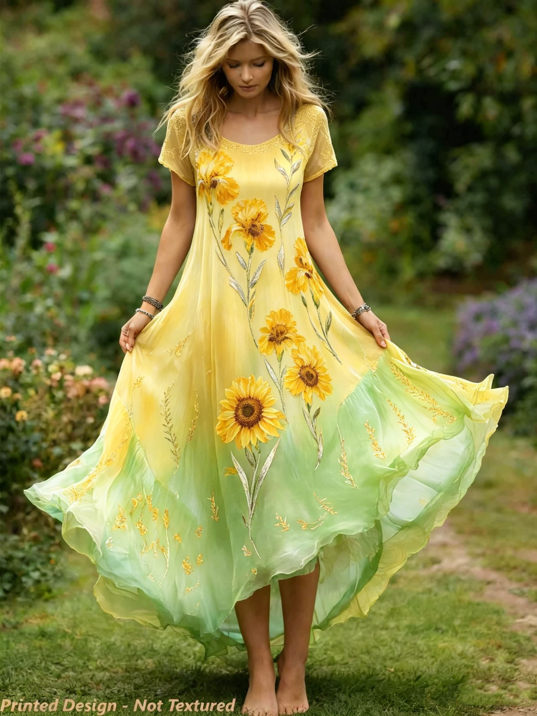 sunflower dresses sold on Temu United States