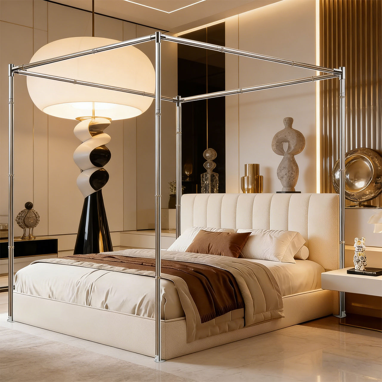 canopy bed frame queen sold on Temu United States