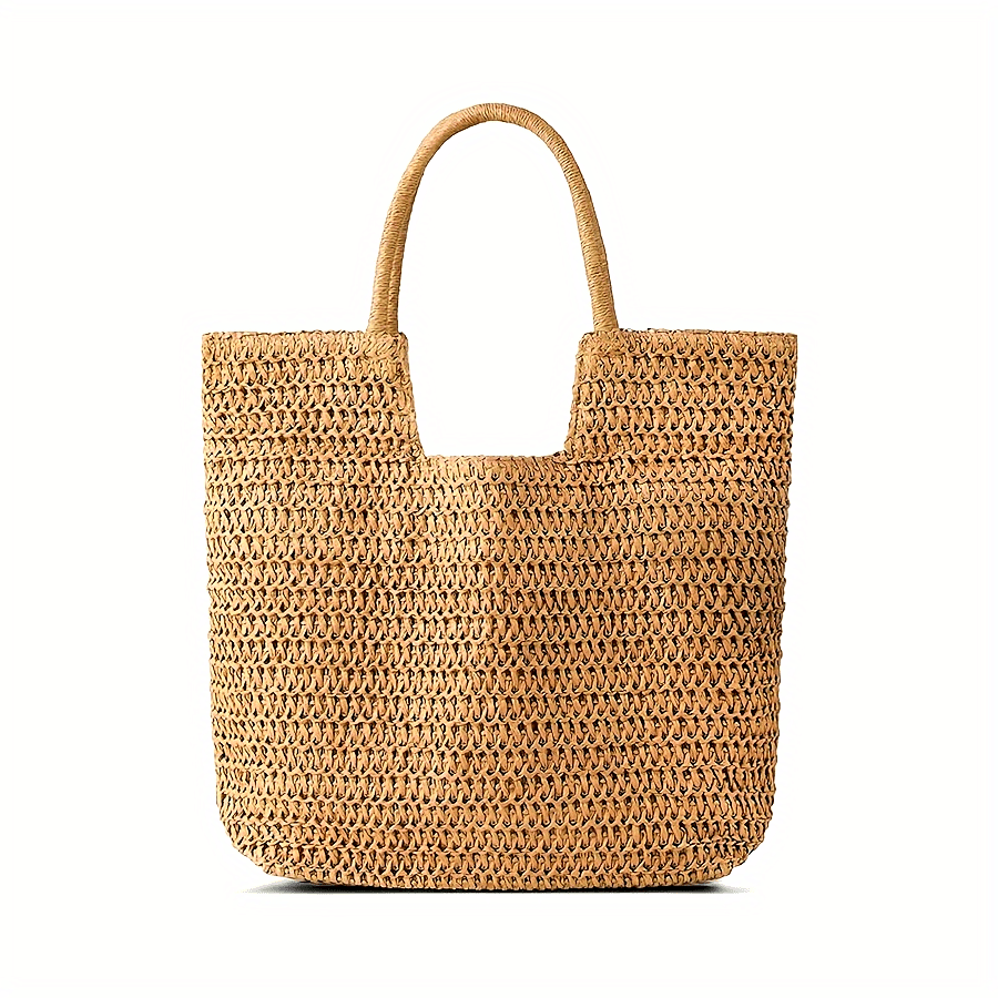 large straw beach bag sold on Temu United States