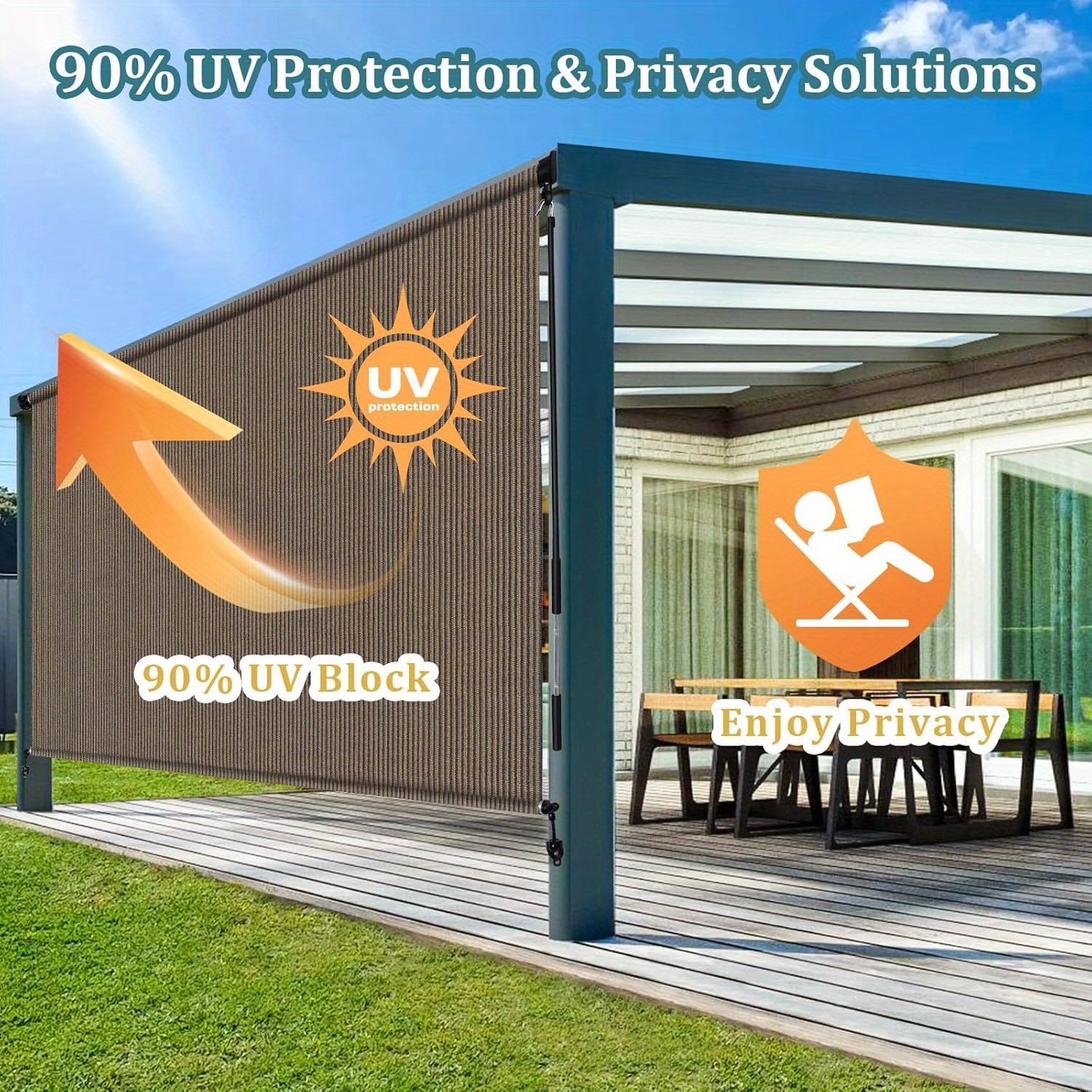 outdoor window shades sold on Temu United States